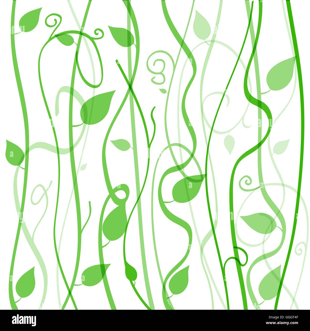 abstract background of branches and leaves with curls Stock Vector ...