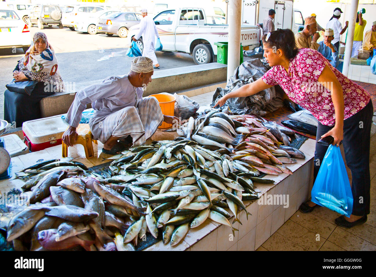 geography / travel, Oman, Sultanate of Oman, Muscat, fish market Mutrah ...