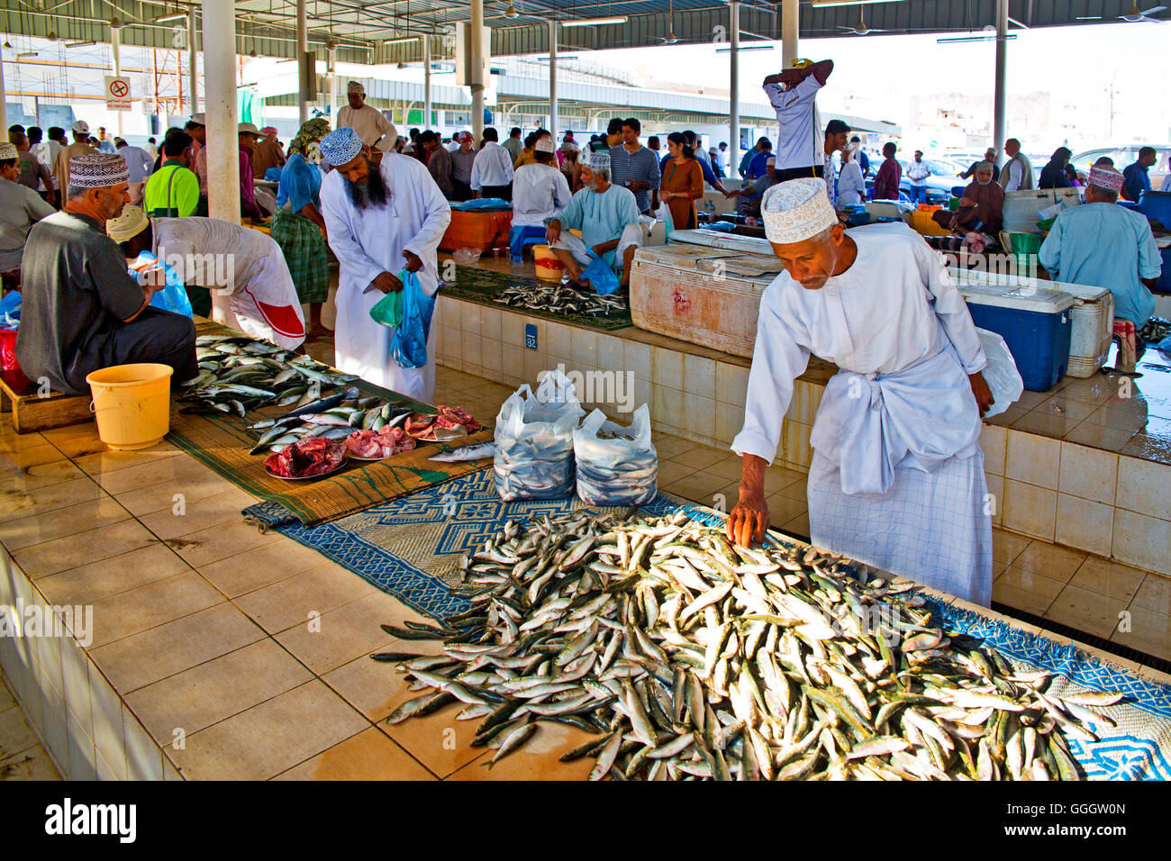 geography / travel, Oman, Sultanate of Oman, Muscat, fish market Mutrah ...
