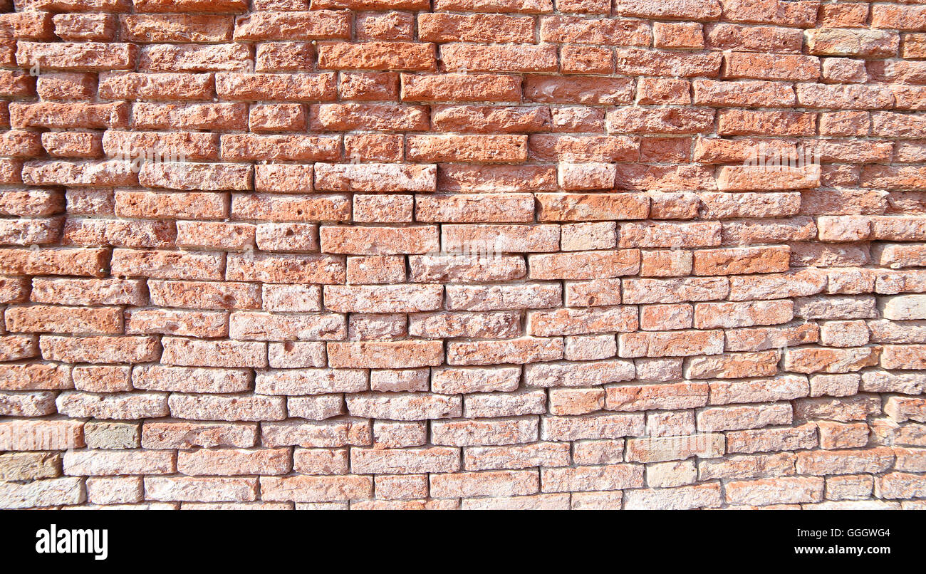 wide red brick wall of old chipped in an old House Stock Photo - Alamy