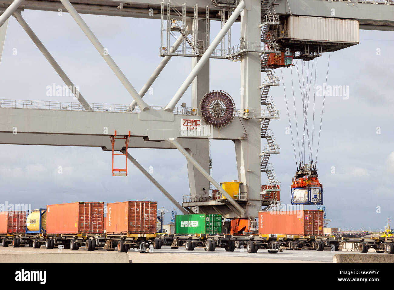 Port container terminal Stock Photo - Alamy