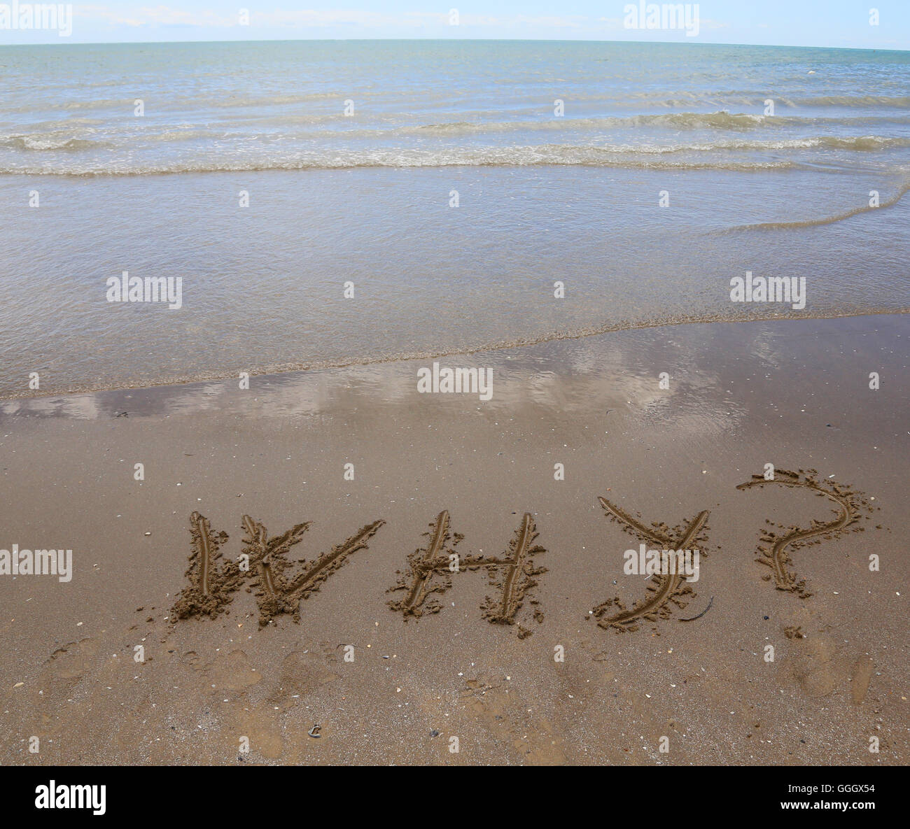 why big written on the sand Stock Photo - Alamy
