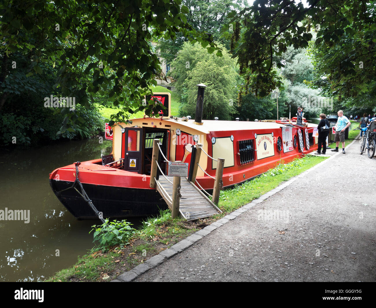 Narrowboat Cafe and Ice Cream Shop on the Leeds and Liverpool Canal at ...