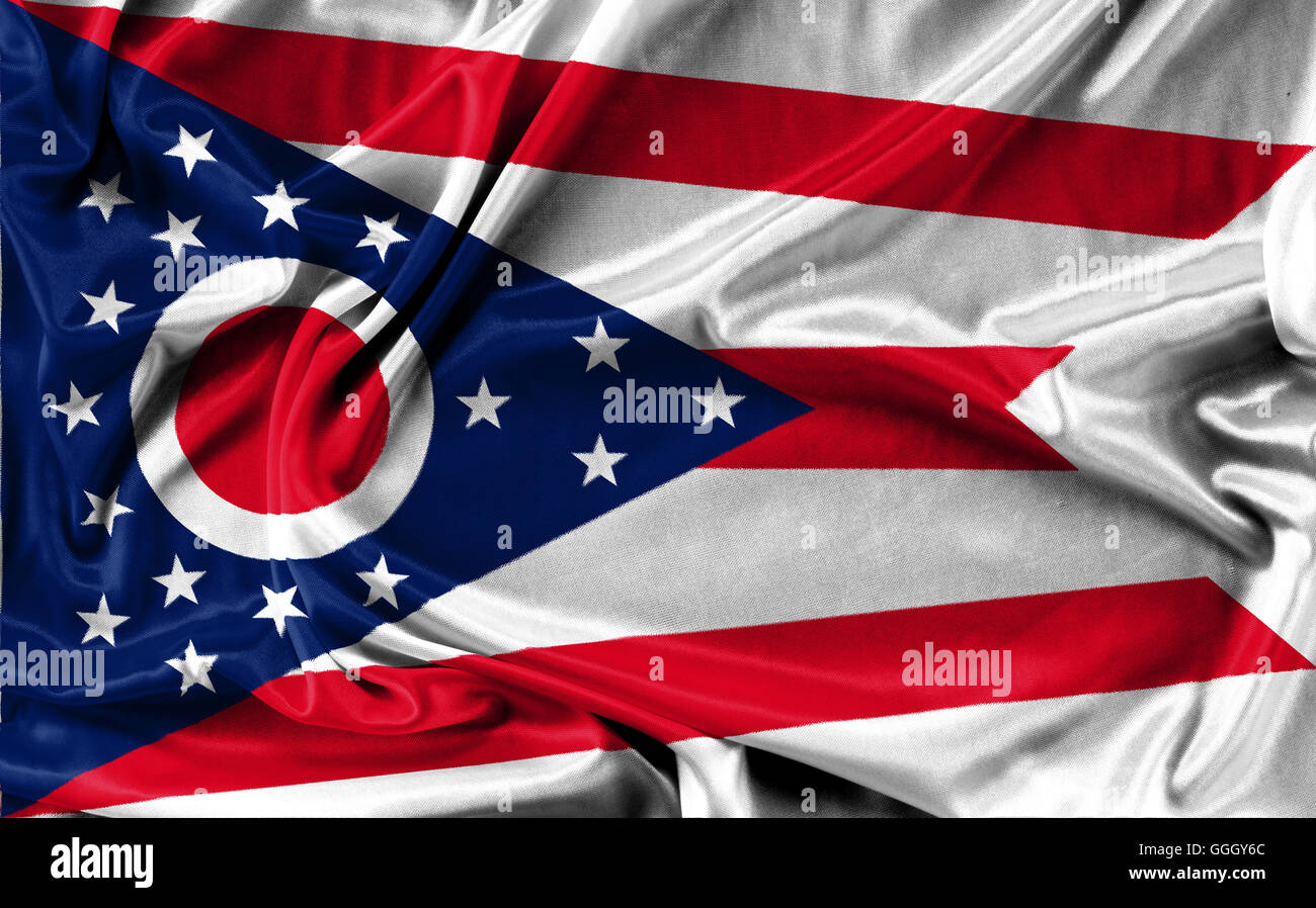 Ohio flag pattern on the fabric texture Stock Photo - Alamy