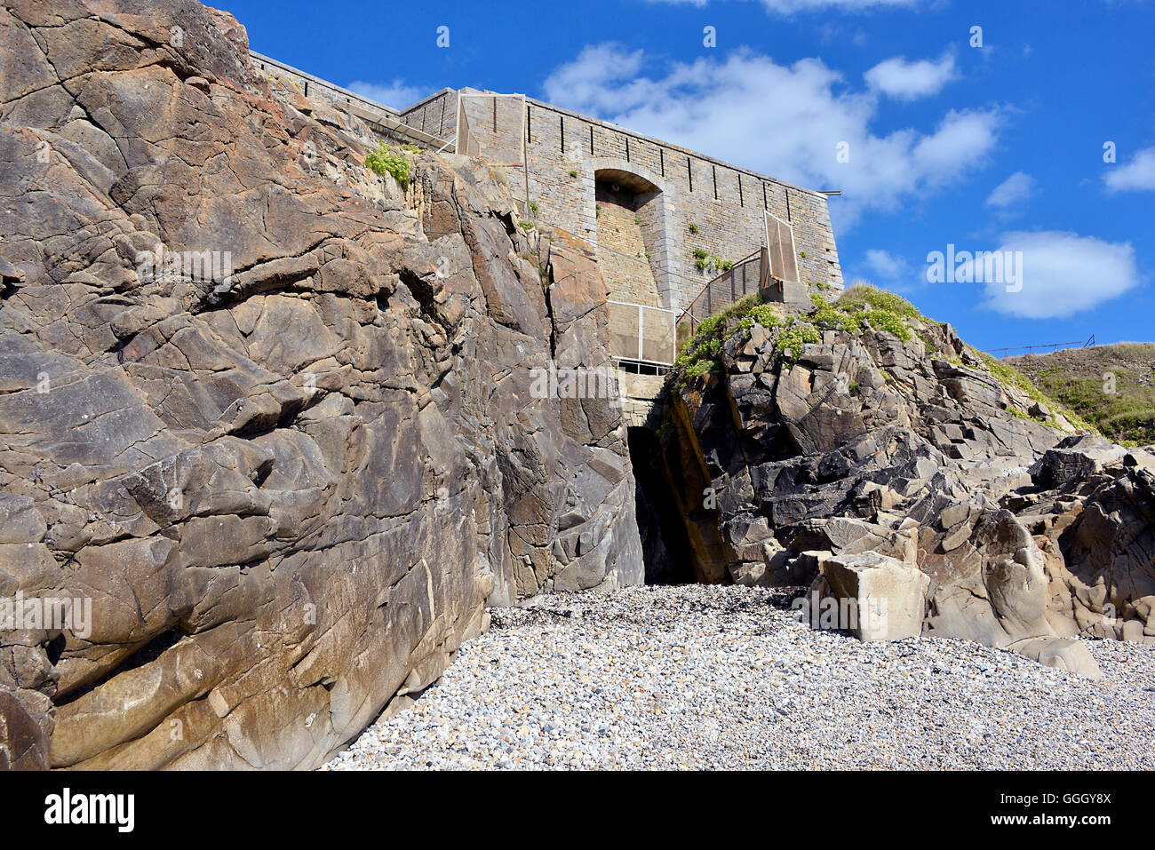 Fort of Penthièvre on the peninsula of Quiberon in the Morbihan ...