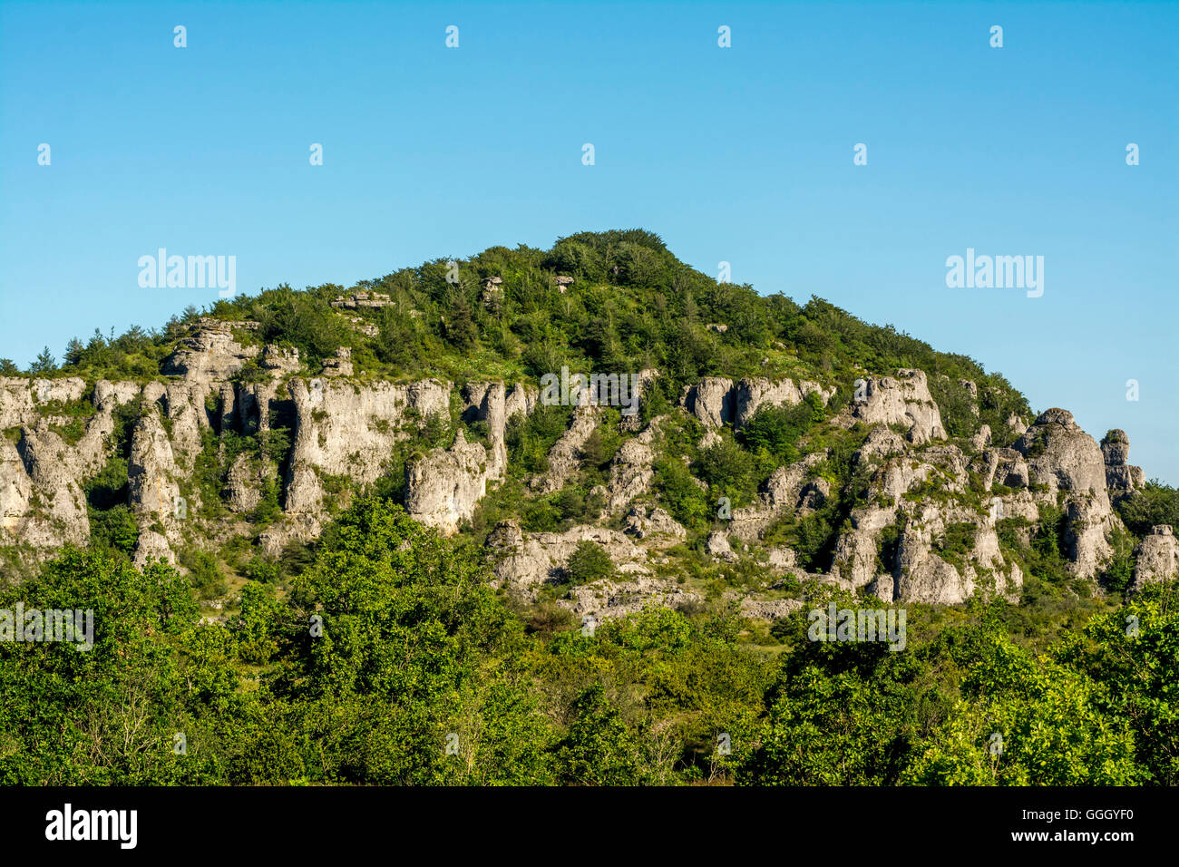 Rocky chaos on Larzac Plateau, Landscape of Grands Causses Regional ...