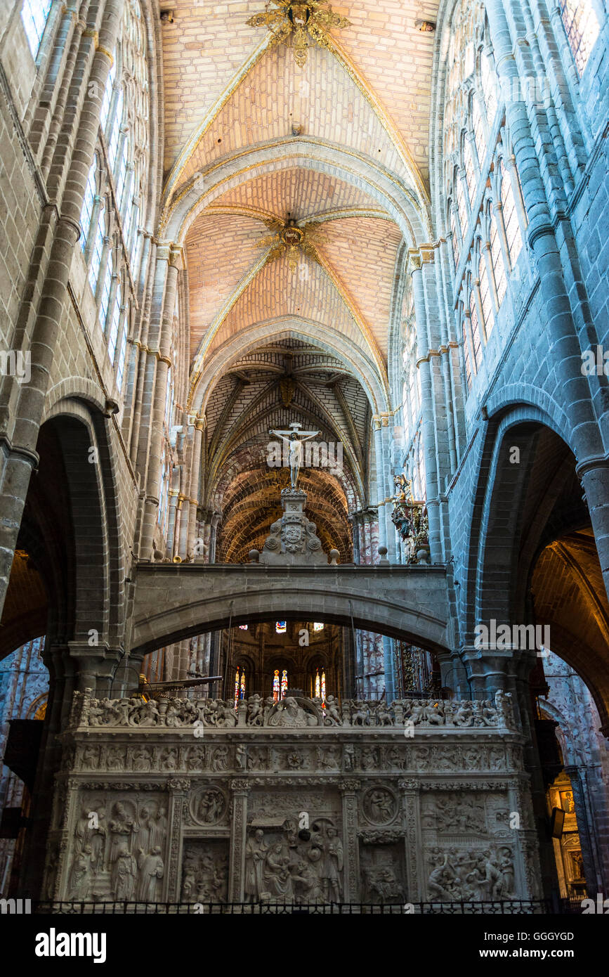 Rood screen, Renaissance style, decorated with reliefs depicting scenes ...