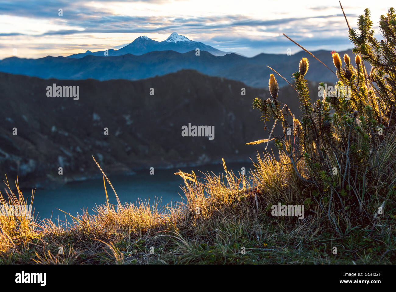 Ilinizas Volcanoes under the Quilotoa lagoon, Andes. Ecuador. Ilinizas ...