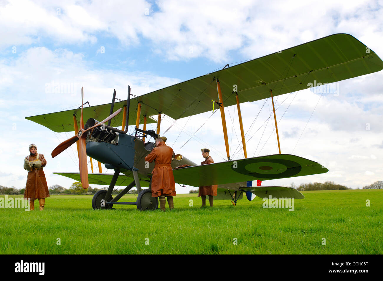 Be2e with Re enactors at Stow Maries airfield essex Stock Photo - Alamy