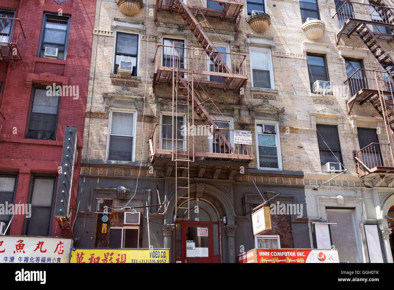Some of the five-story buildings on Eldridge Street, across from the ...