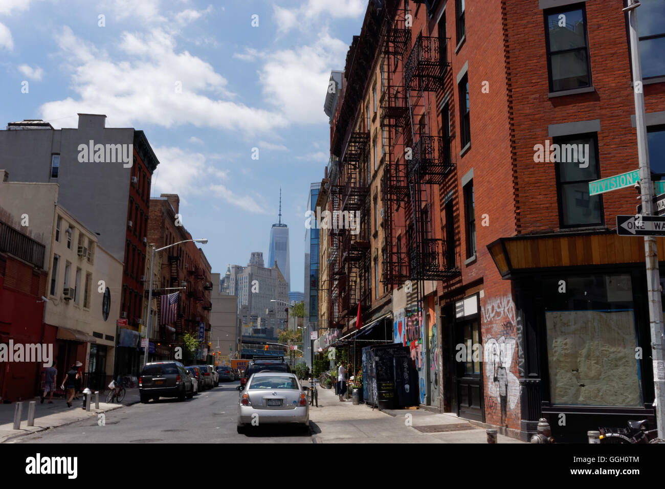 Division Street in Manhattan's Chinatown looking south and west toward ...
