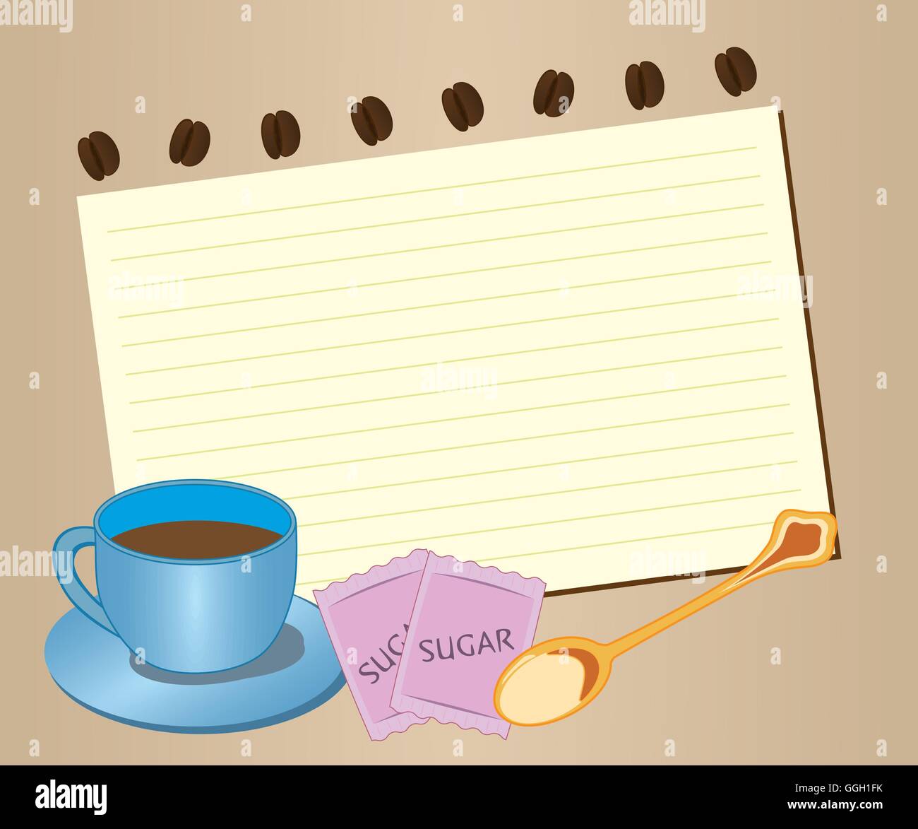 Spoon with coffee beans Stock Vector Images - Alamy