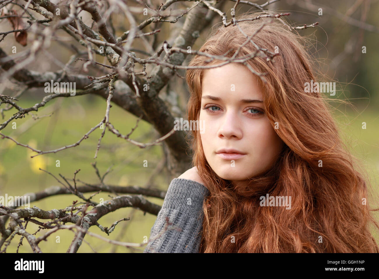 Closeup portrait of young woman Stock Photo - Alamy