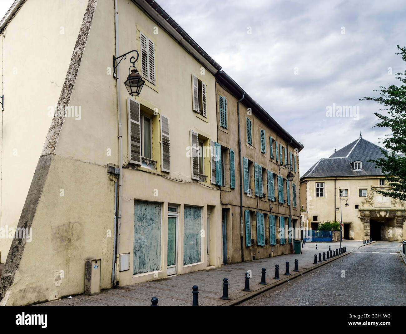 Old buildings on the street of Nancy, France, medieval city Stock Photo ...