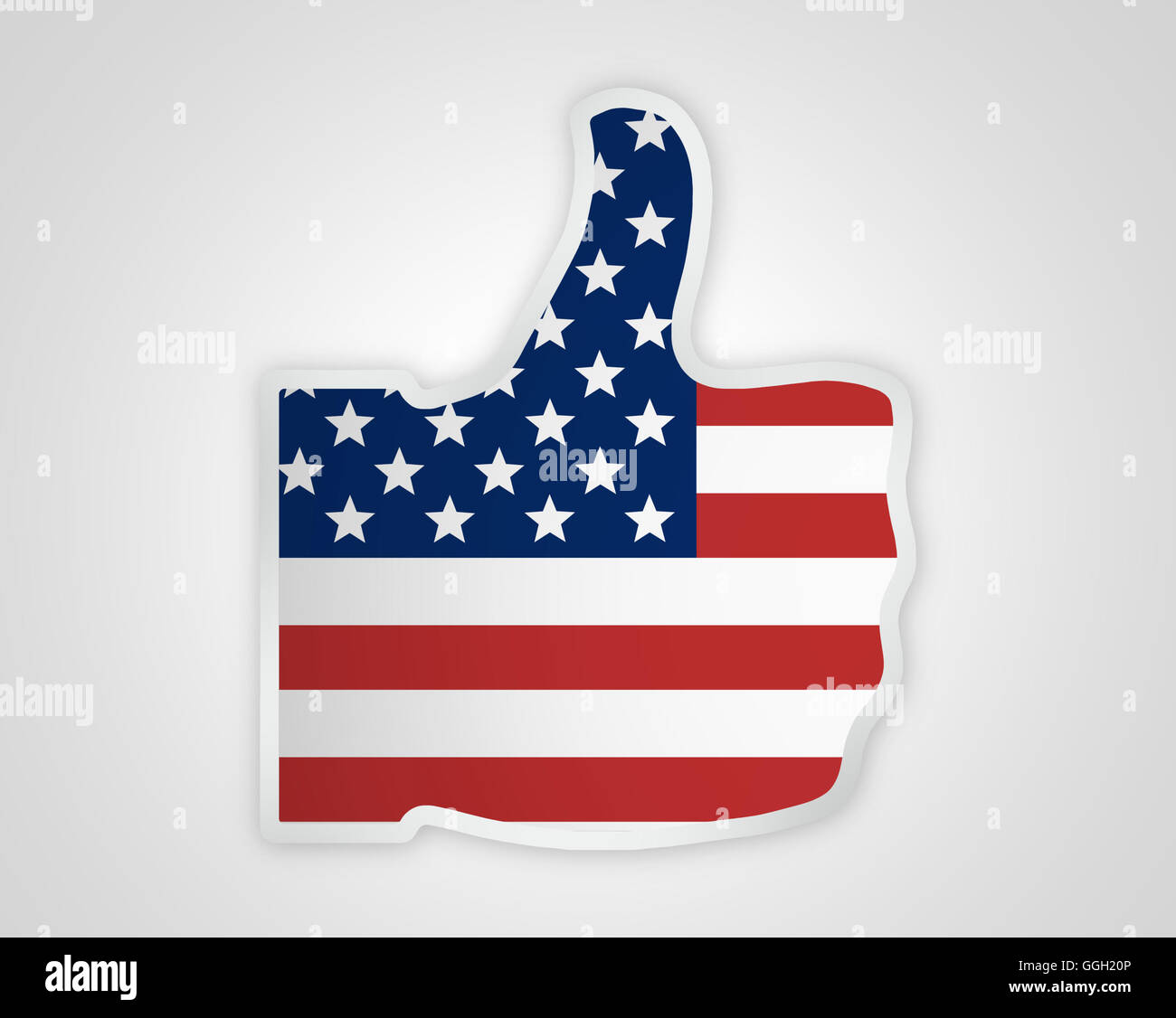 great american style big thumbs up like icon button Stock Photo - Alamy