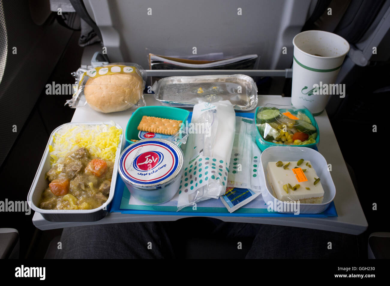 Meal on board of an iranian Mahan Air plane (Iran) © Jordi Boixareu ...