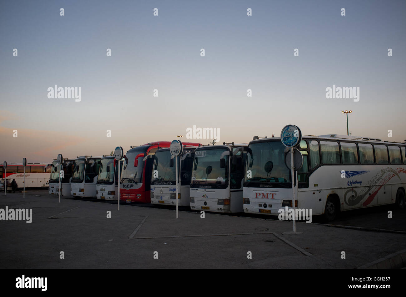 File Image - Parked buses at Urmia bus station, Iran. © Jordi Boixareu ...