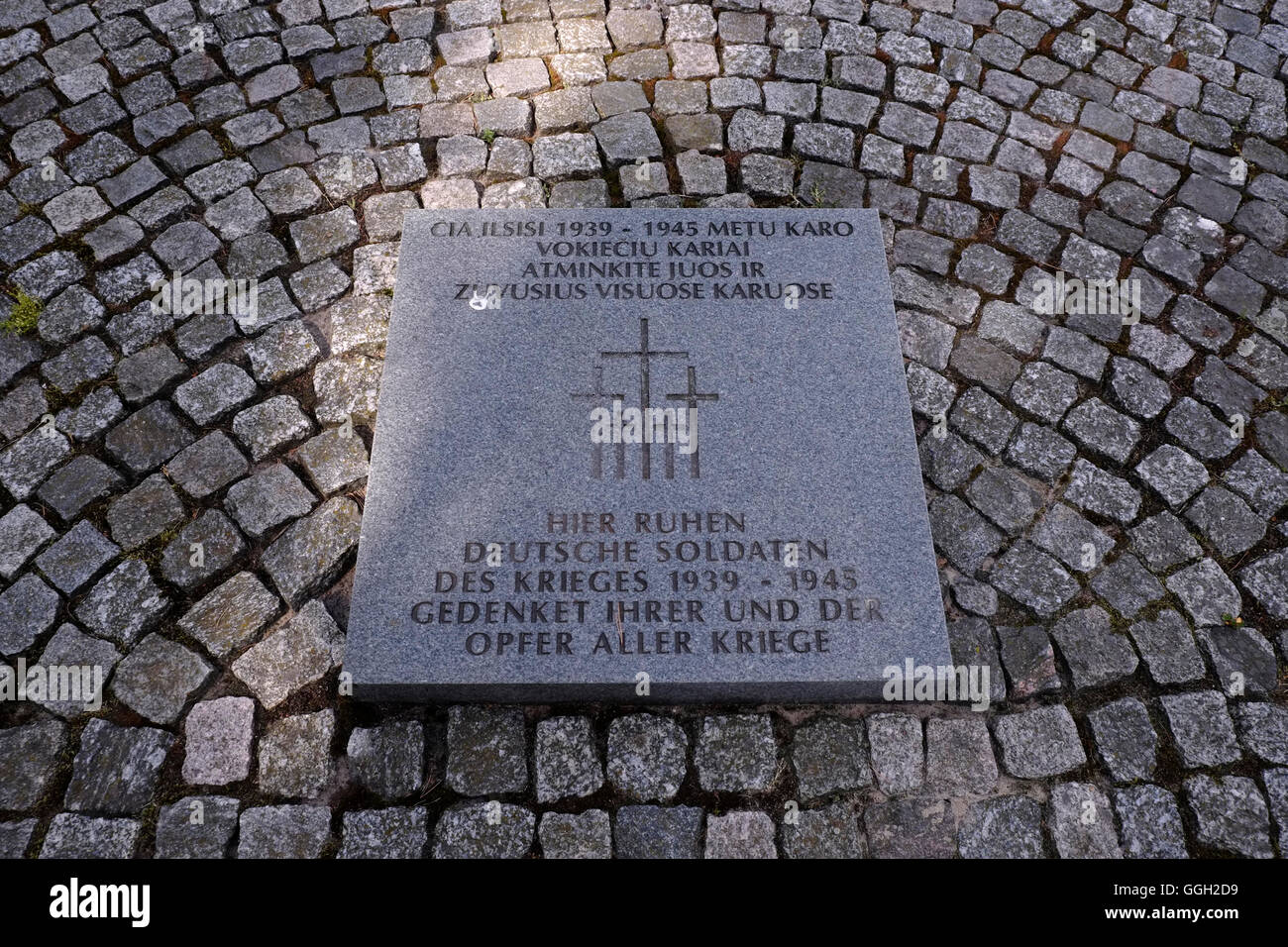 Memorial stone marking the spots where graves of German soldiers killed ...
