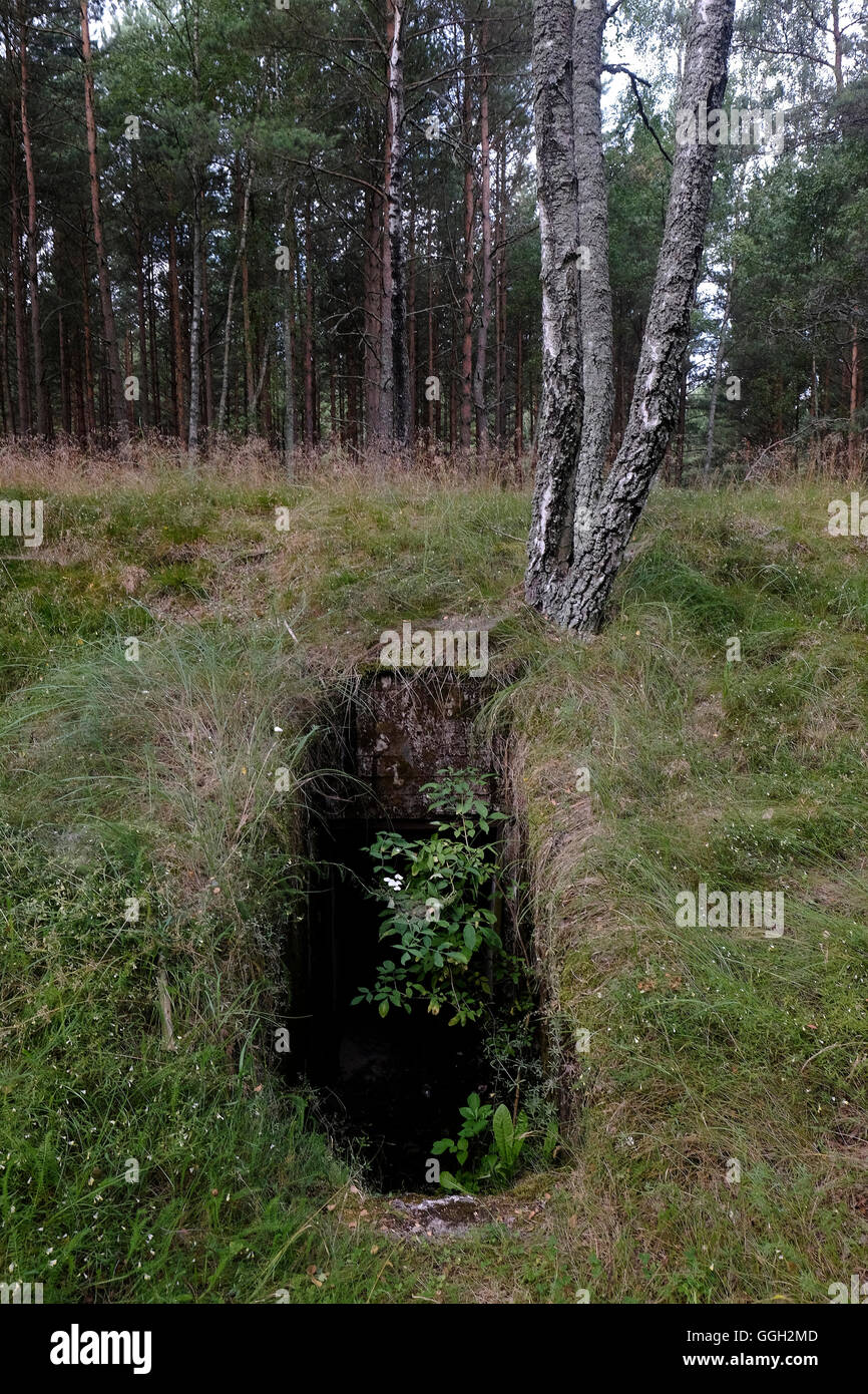 Entrance to an ammunition storage bunker used by German military during ...
