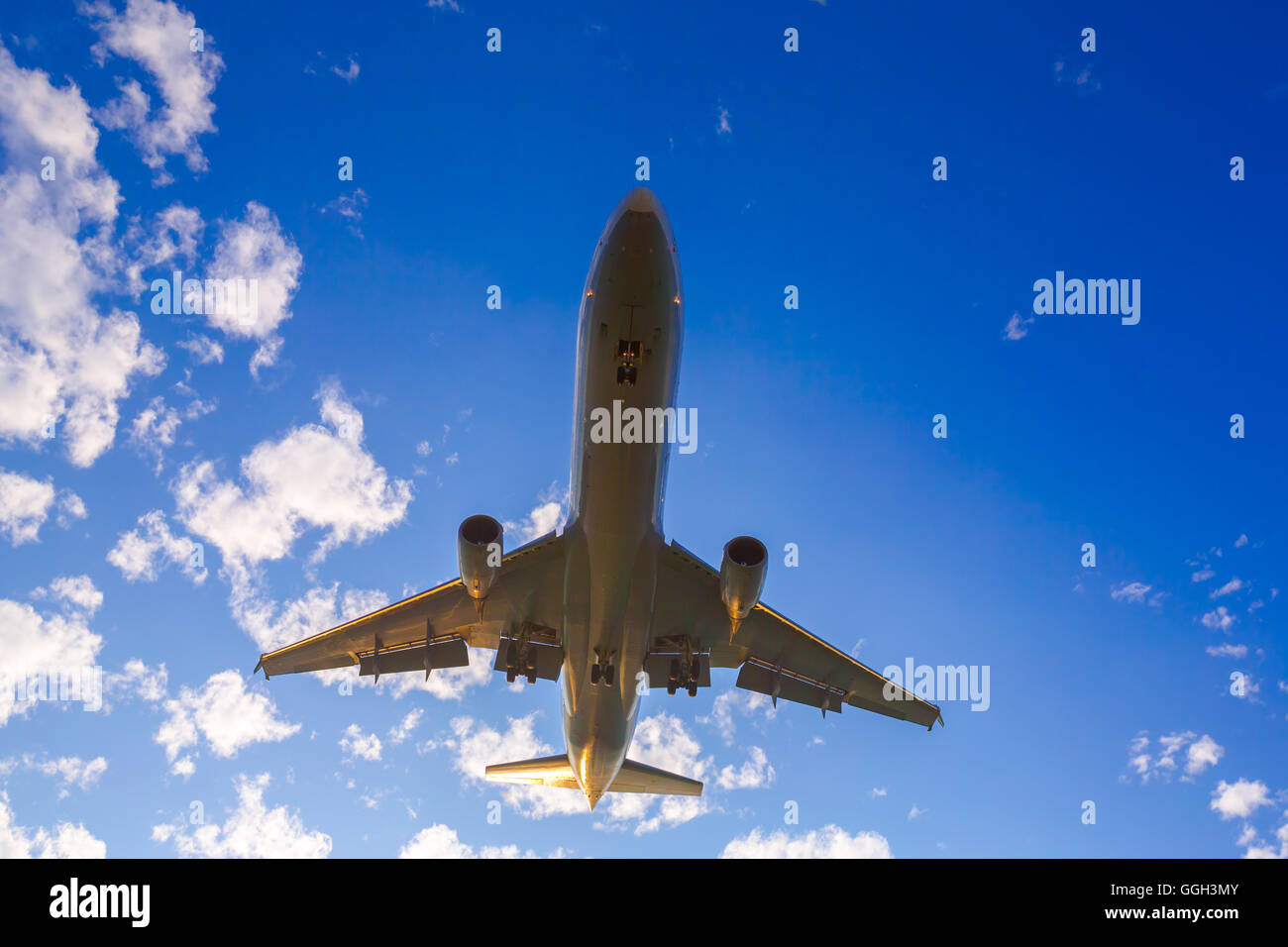 Airplane ready for landing Stock Photo - Alamy