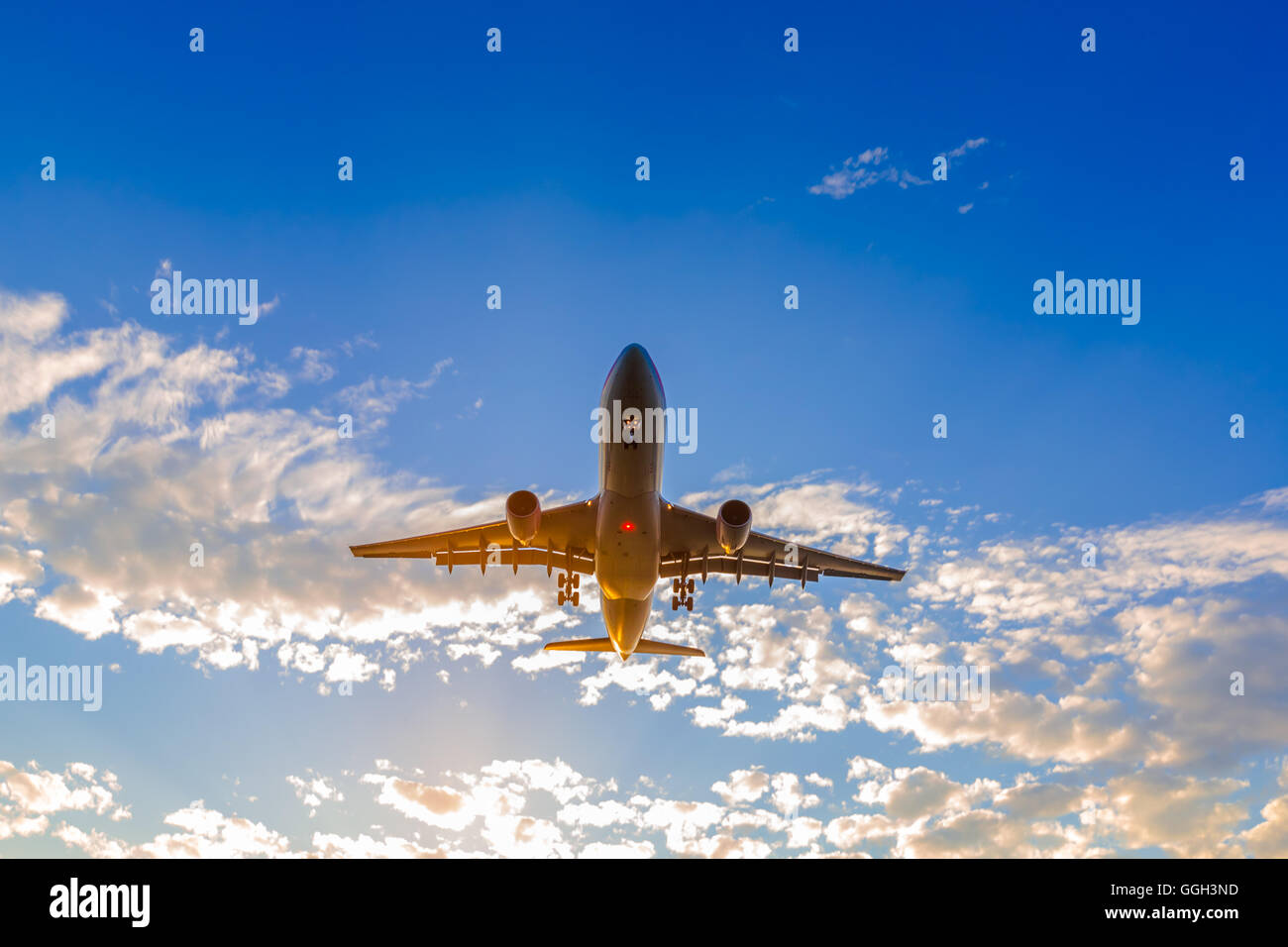 Airplane ready for landing Stock Photo - Alamy