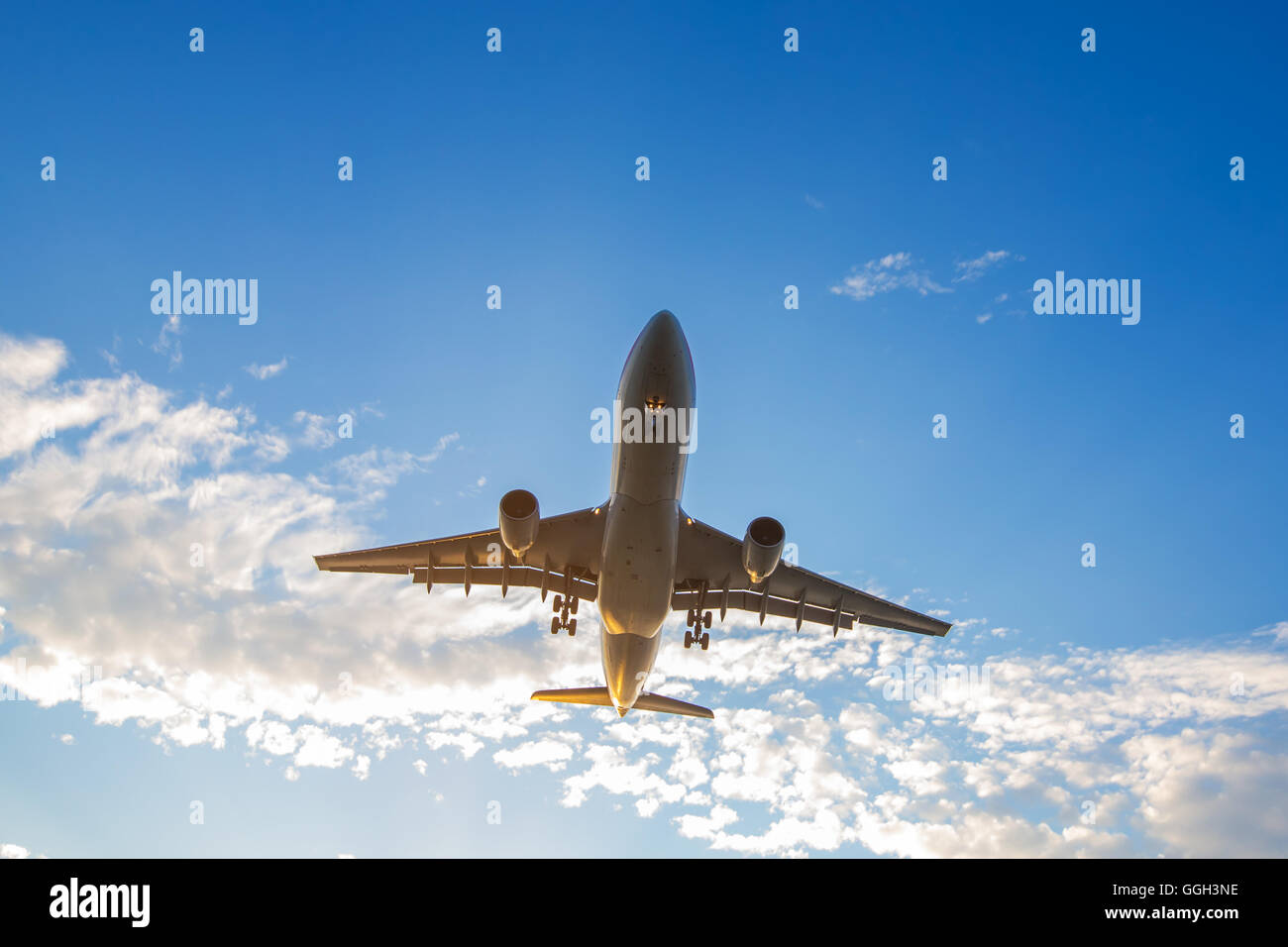 Airplane ready for landing Stock Photo - Alamy