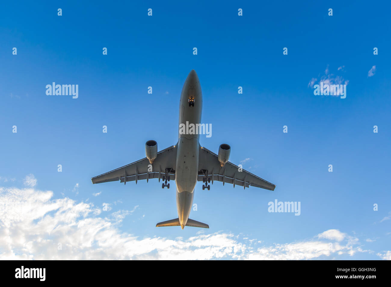 Airplane ready for landing Stock Photo - Alamy