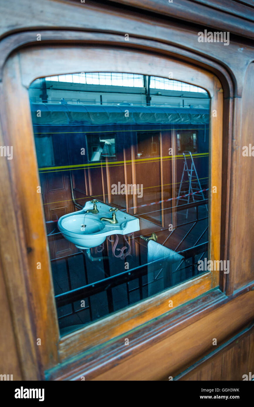 Old train with a bathroom, Railway Museum, housed in a redundant ...