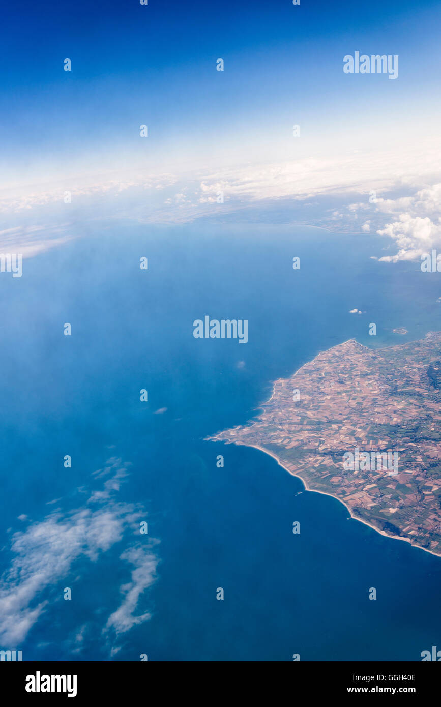 Channel and French coast from a plane Stock Photo - Alamy