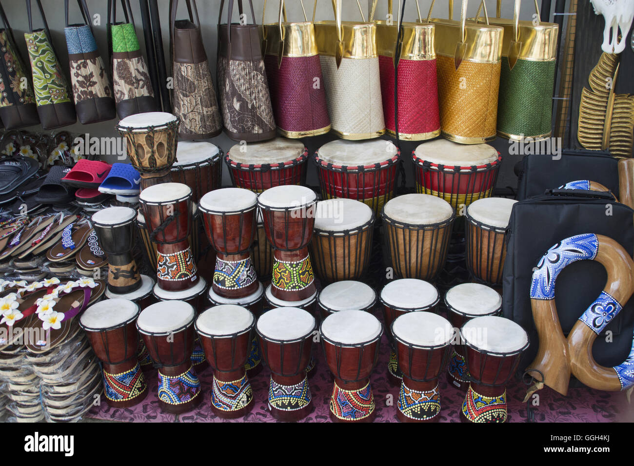 Djembe drum, an Indonesian drum, Indonesia. A djembe or jembe is a rope ...