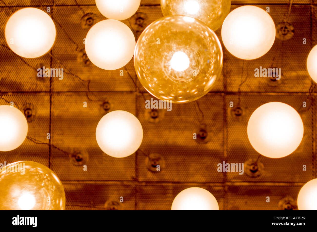 Over head light in the form of lit transparent globes. These designs ...