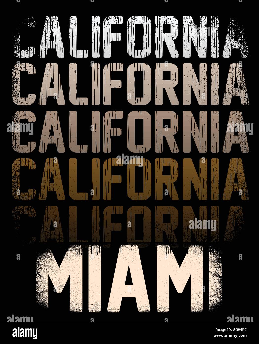 Miami - vector illustration concept in vintage graphic style for t ...