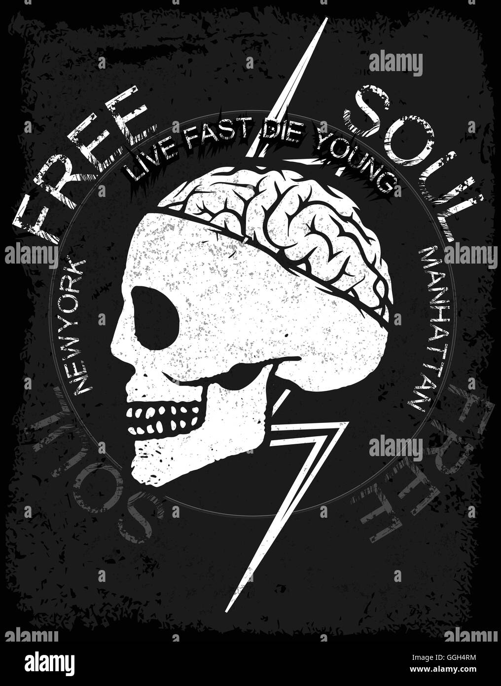 Skull T shirt Graphic Design Stock Vector Image & Art - Alamy