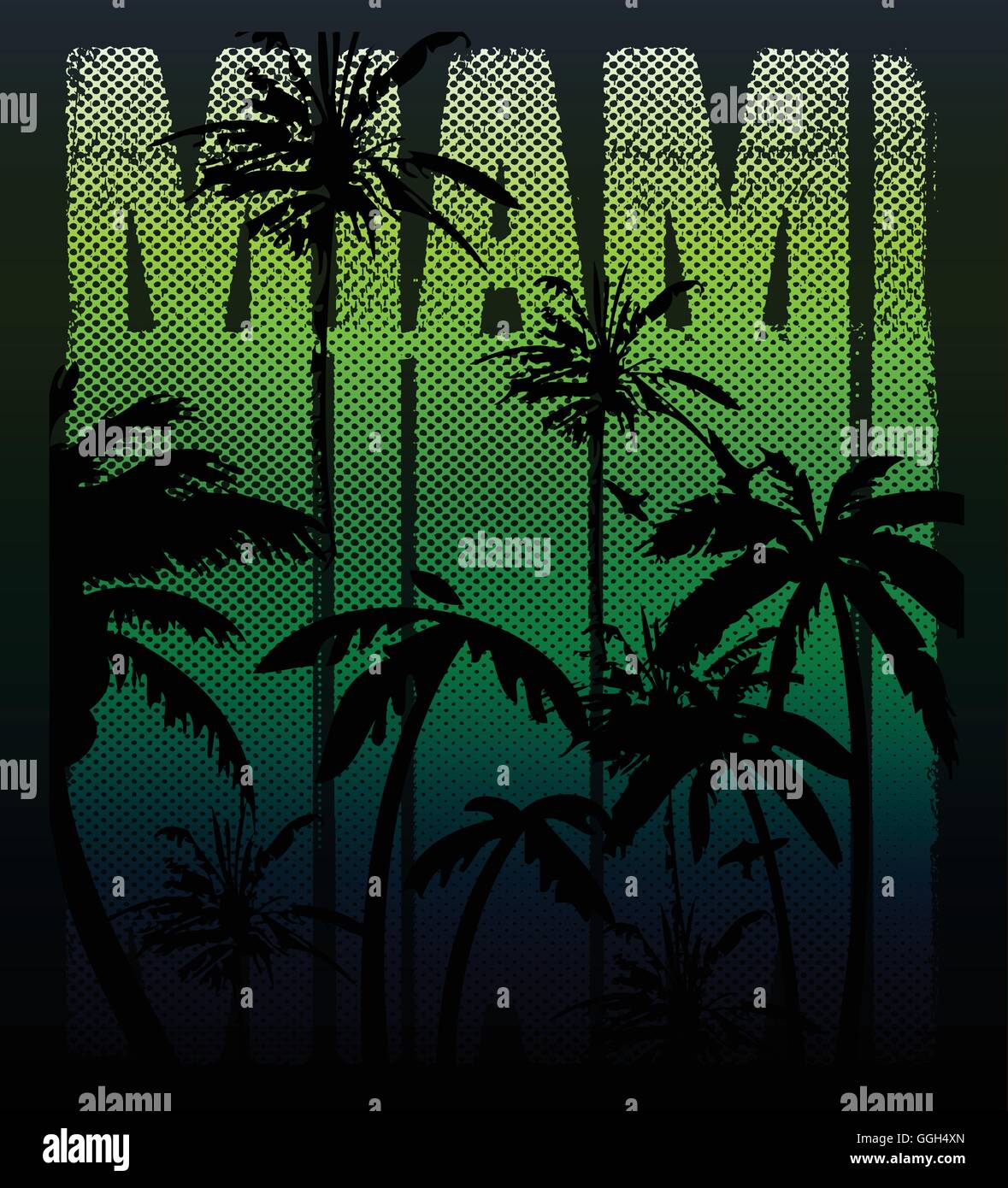 vector illustration of a cool surfing in Miami. Miami surfing design ...