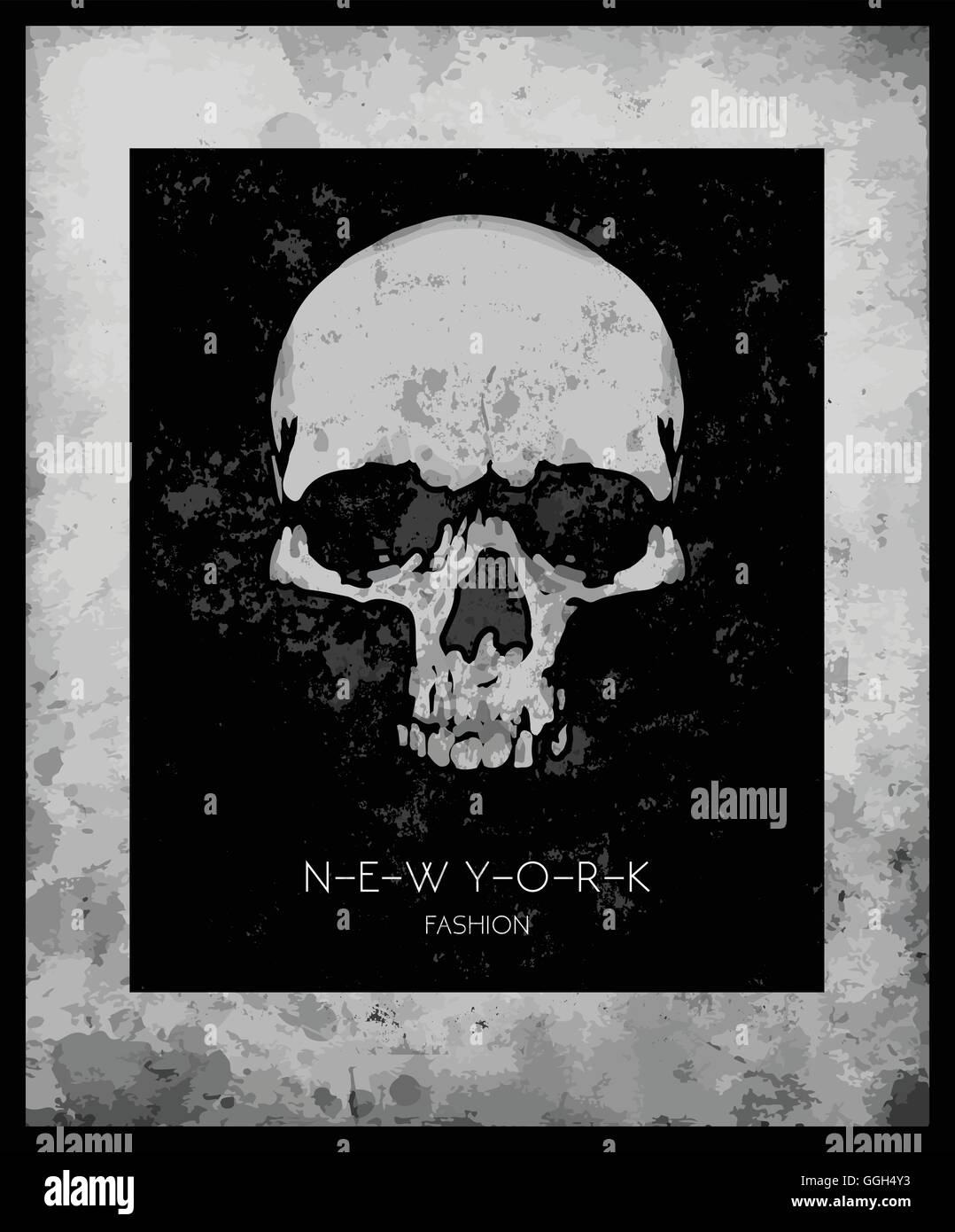 skull print/skull illustration/evil skull/concert posters/skull canvas ...