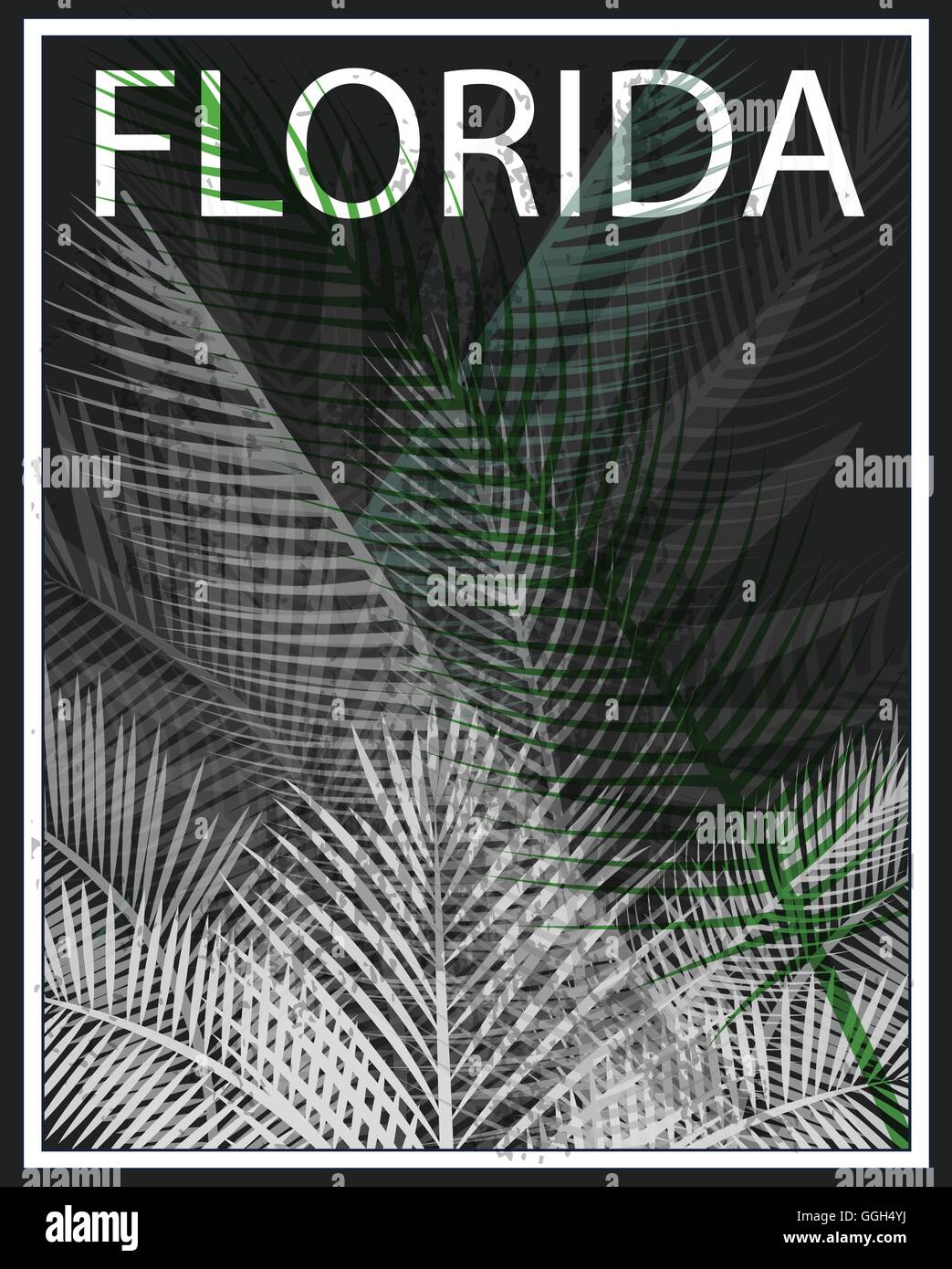 Florida typography with floral illustration for t-shirt print , vector ...