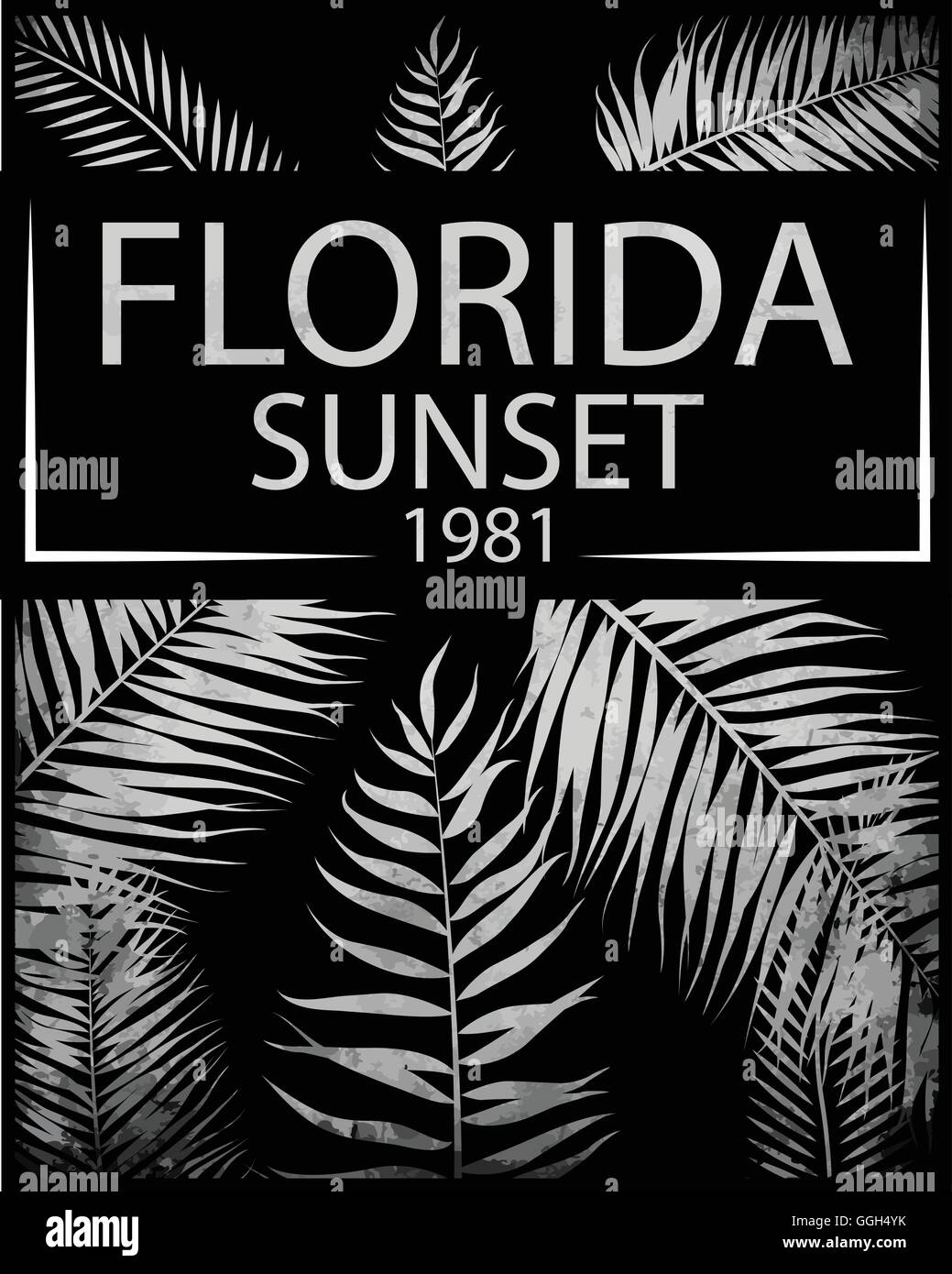 Florida typography with floral illustration for t-shirt print; vector ...