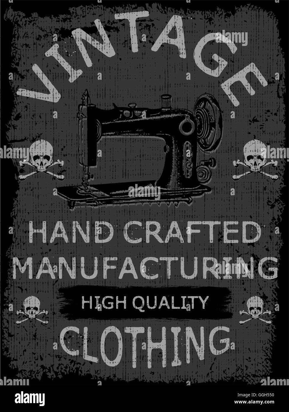 Hand drawn typography poster with vintage sewing machine. For sewing ...