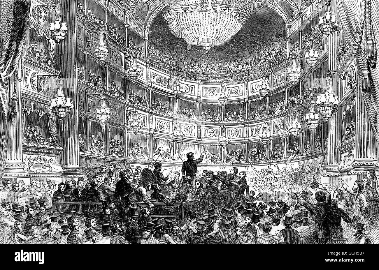 A meeting of the Anti-Corn Law League in Drury Lane Theatre was a ...