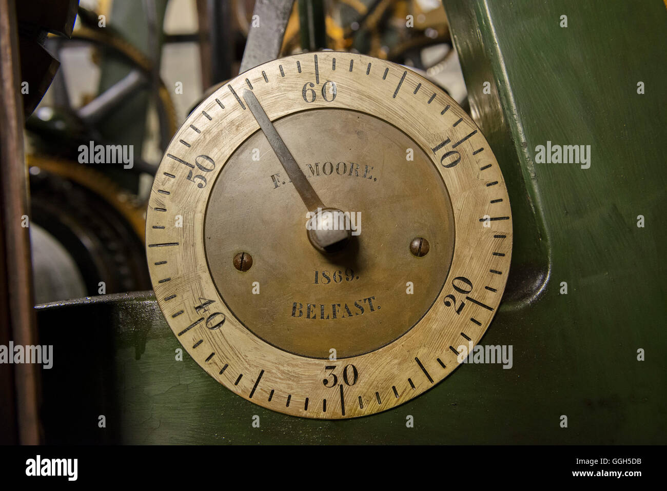 Inside the clock tower, Belfast Stock Photo - Alamy