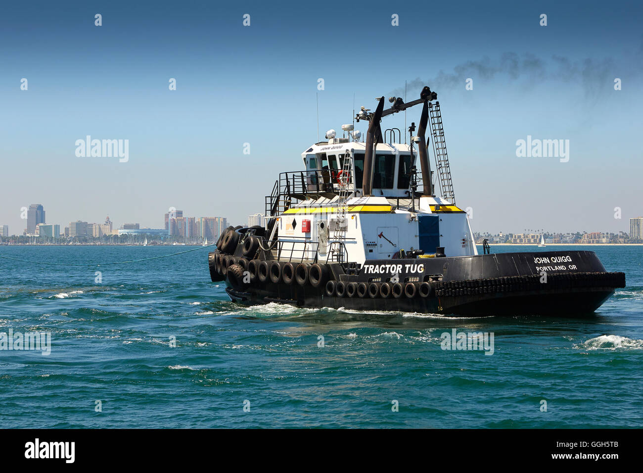 The JOHN QUIGG, Tractor Tug, Maneuvers The CMA CGM Centaurus Into The ...