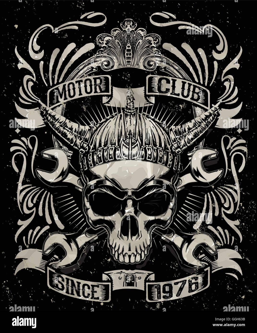 Tee skull motorcycle graphic design Stock Vector Image & Art - Alamy