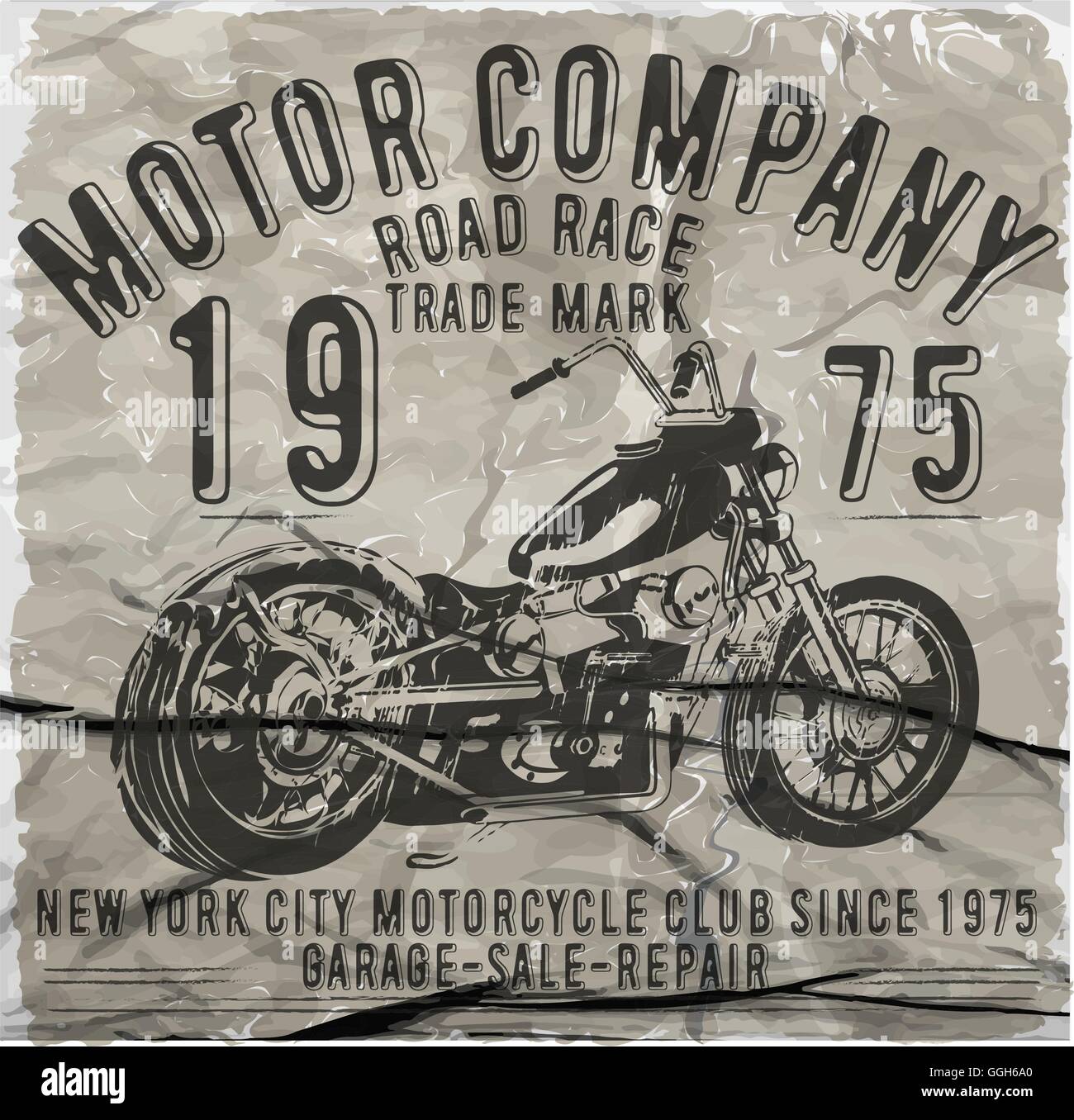 Motorcycle Racing Typography Graphics and Poster. Skull and Old school ...
