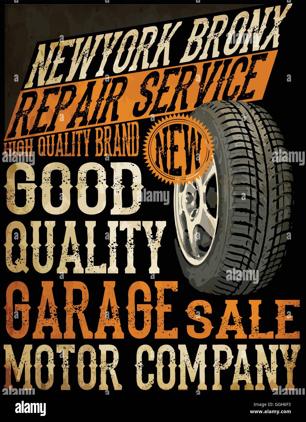 Retro car service sign. Vector illustration Stock Vector Image & Art ...