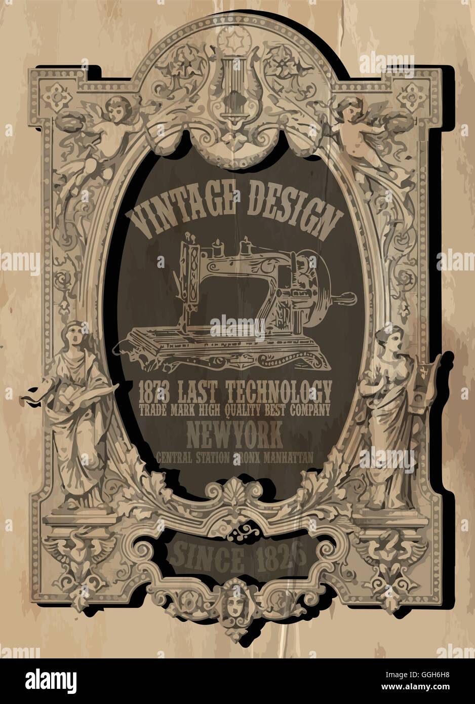 Vintage Frame vector Tee Graphic design Stock Vector Image & Art - Alamy