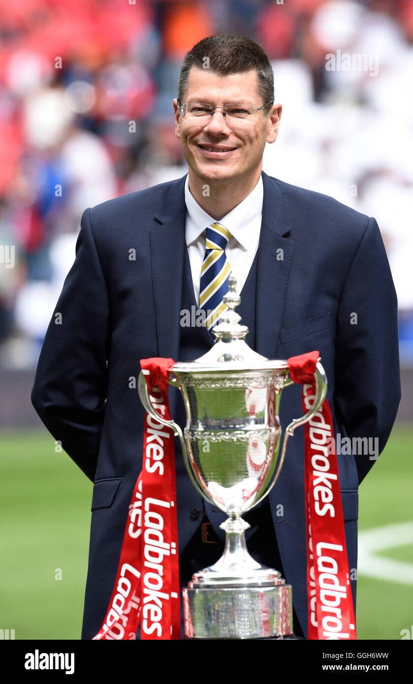 Neil Doncaster Chief Executive of the Scottish Premier League looks on ...