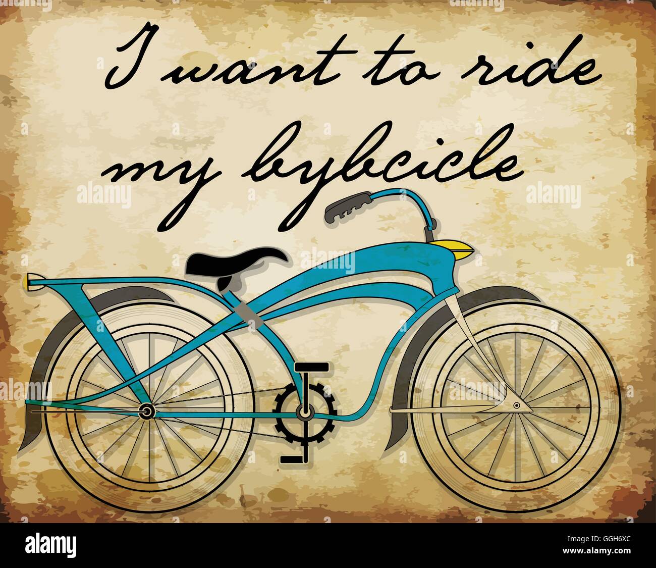 Retro Illustration Bicycle posters.bike vector printing Stock Vector ...