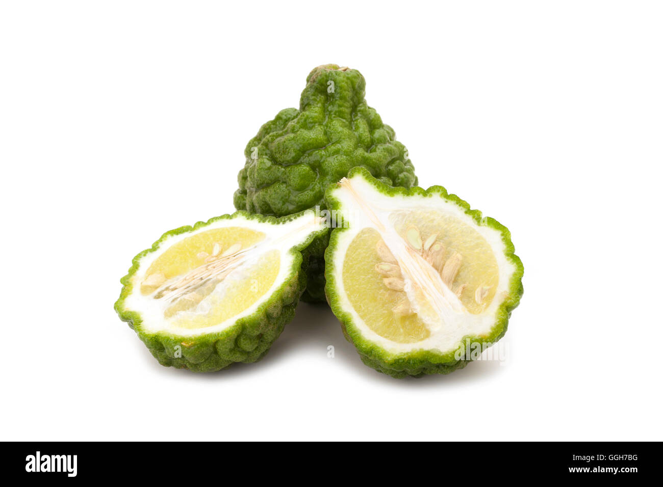 kaffir lime isolated on white background Stock Photo - Alamy