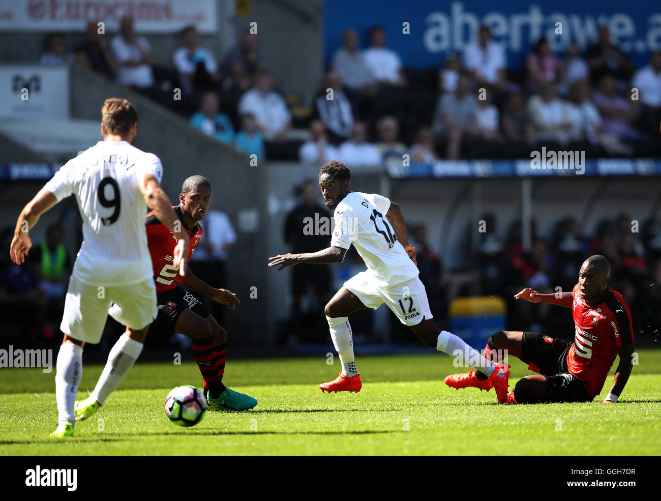 Swansea City's Nathan Dyer (second right) and Fernando Llorente during ...