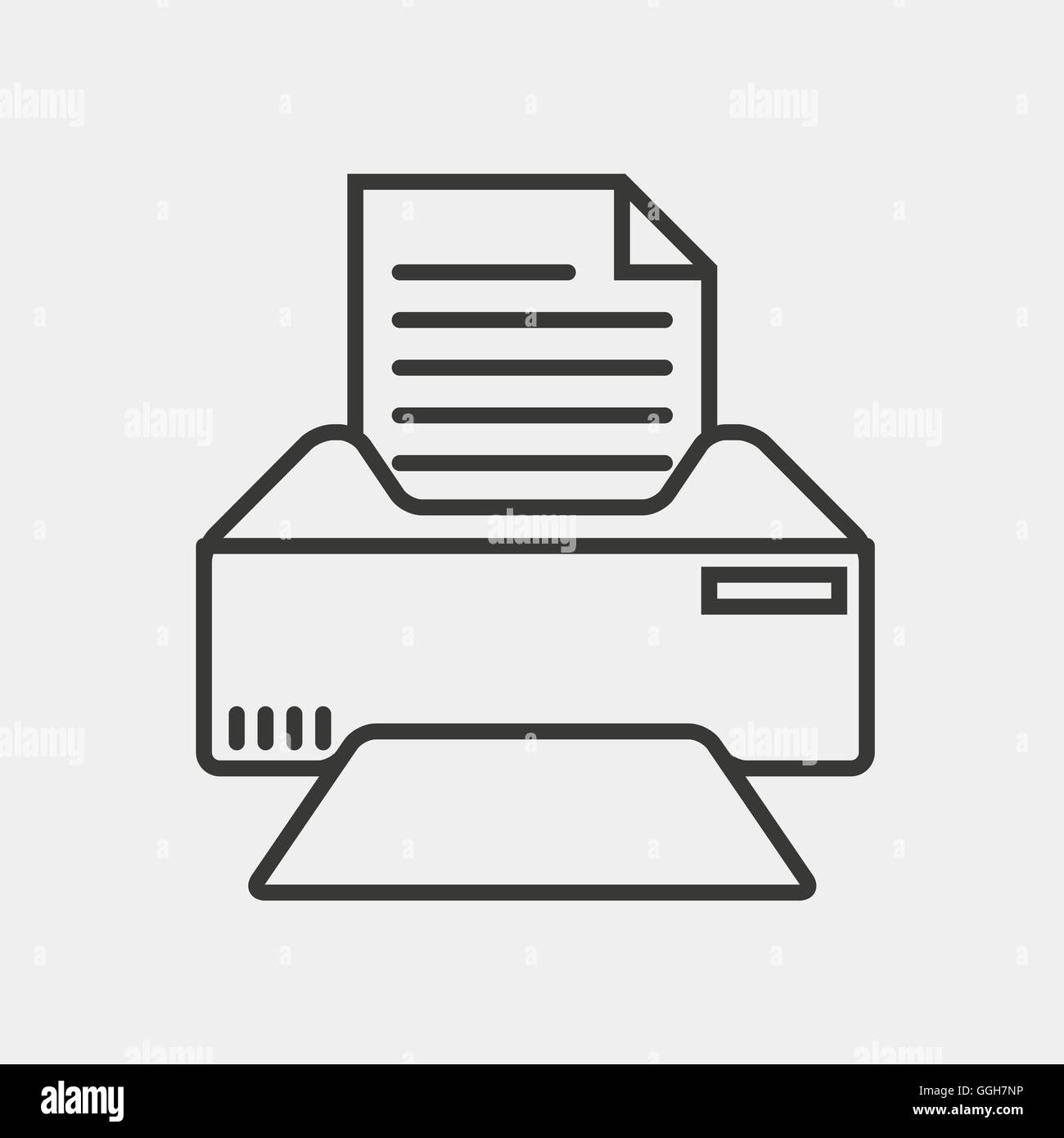 fax and print icon in brown outline Stock Vector Image & Art - Alamy